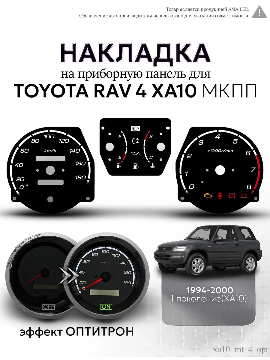 Шкала Накладка для приборной панели на Toyota Rav4 XA10 МКПП