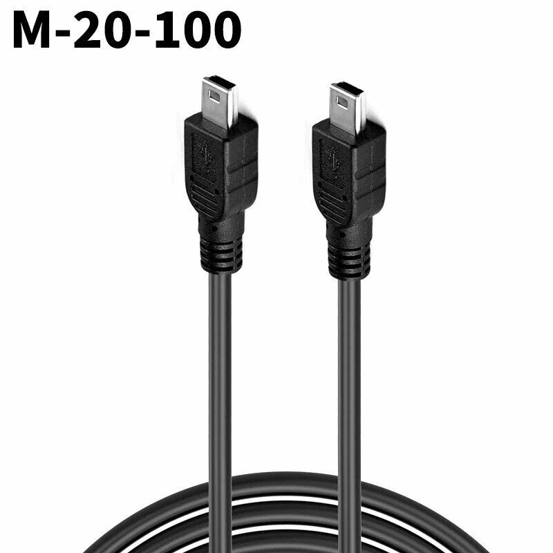 Высококачественный черный кабель с двойным прямым наконечником USB для автомобиля, 100 см, модель M-20