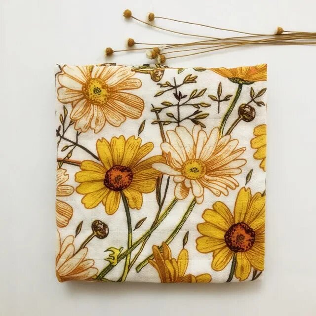 Детское одеяло LuckyHui муслин бамбук 60x60 см Желтый, Sun-F