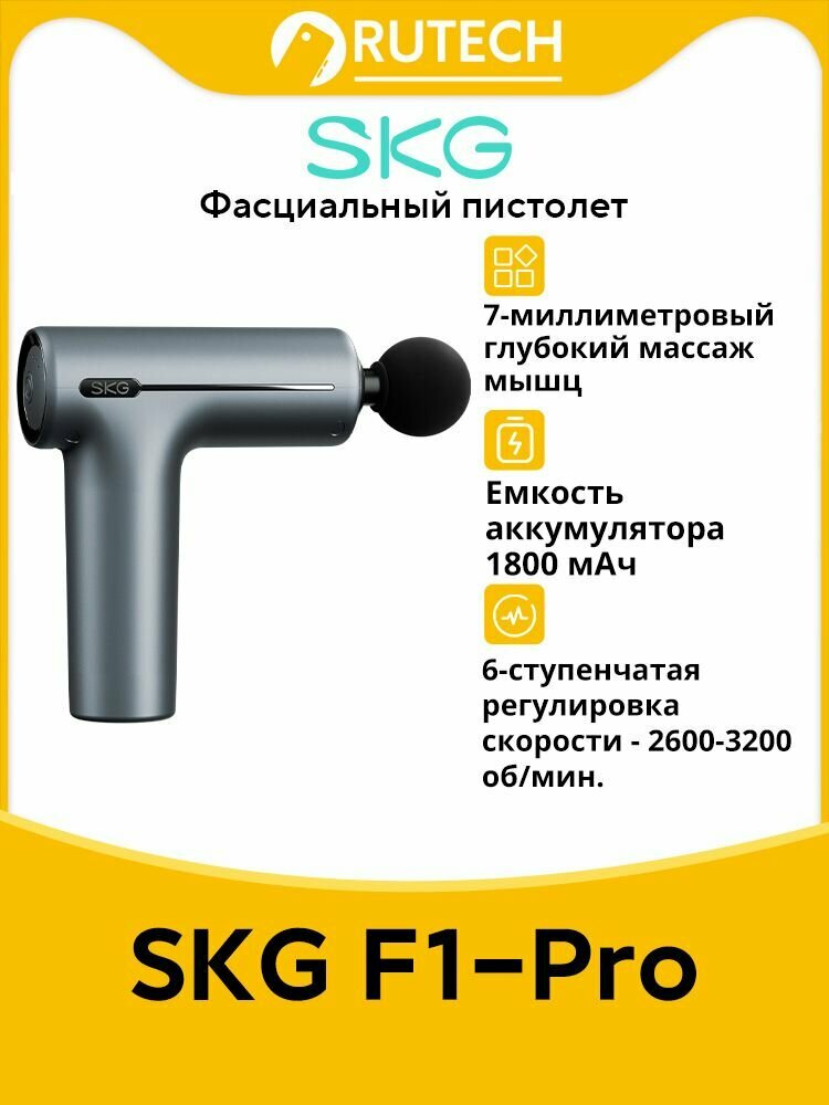 Пистолет для фасадных работ SKG F1 Pro, 3200 об/мин, 6 скоростных режимов, бесшумная работа, интеллектуальная регулировка.
