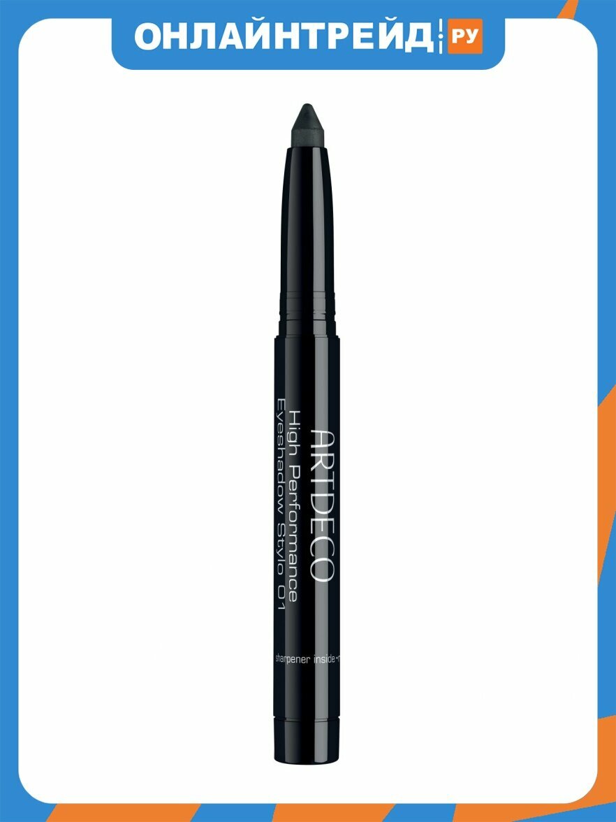 Тени-карандаш для век Artdeco High Performance Eyeshadow Stylo, матовые, стойкие, тон 01, black / чёрный
