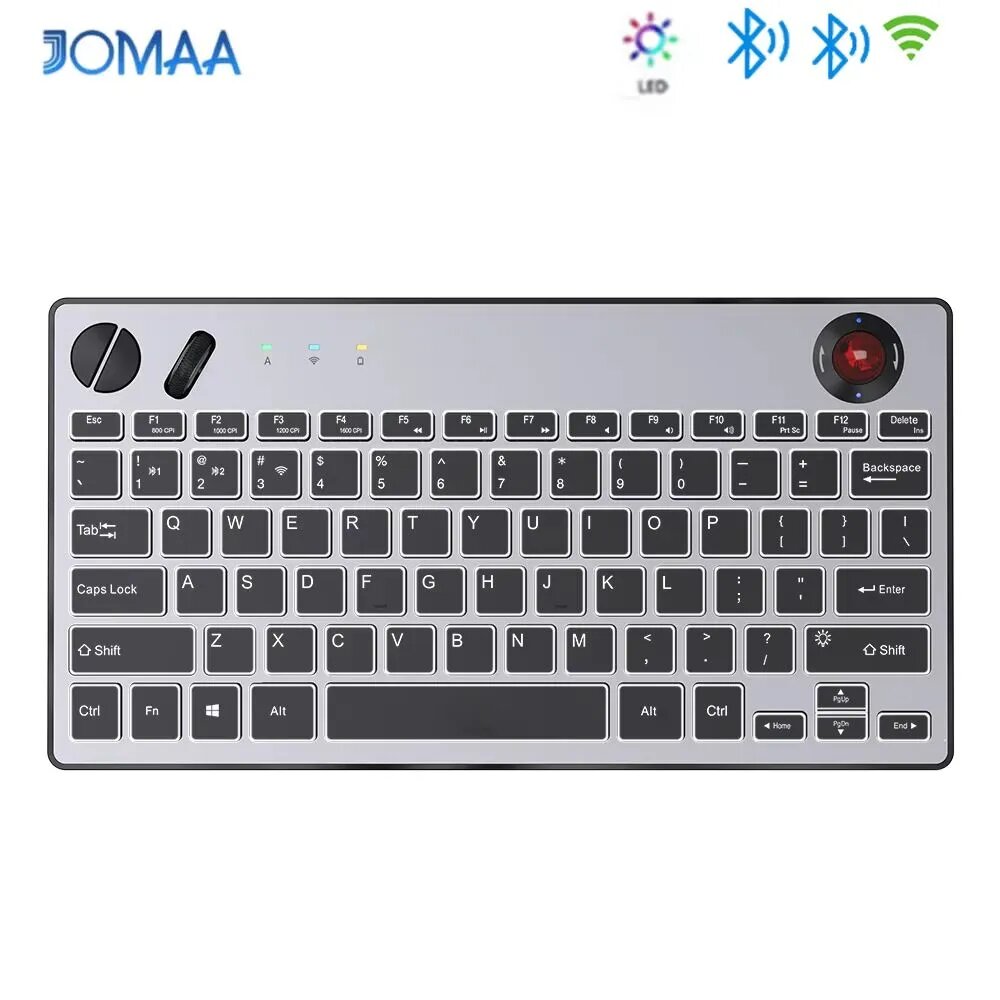 JOMAA Клавиатура беспроводная K227RUA, (Cherry MX RGB Black Clear-Top), Русская раскладка, серый