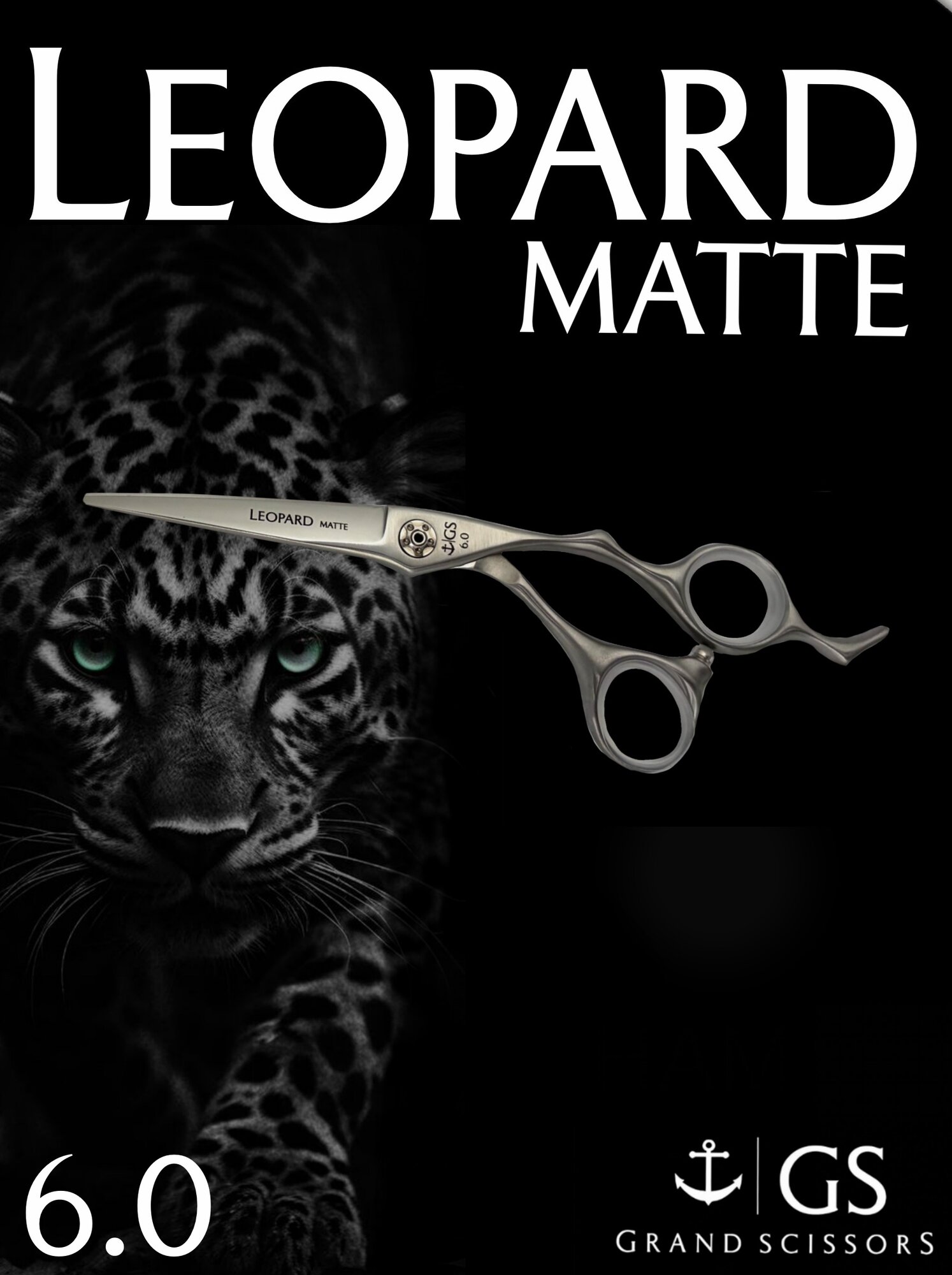 Парикмахерские ножницы GS Leopard Matte 6.0 VG10 профессиональные прямые ножницы
