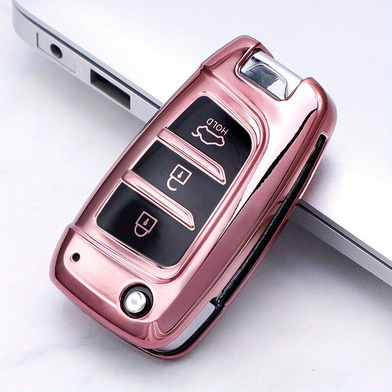 Чехол из TPU для ключа автомобиля Tucson, Sonata, Elantra, I40, Celesta, I35, розовый