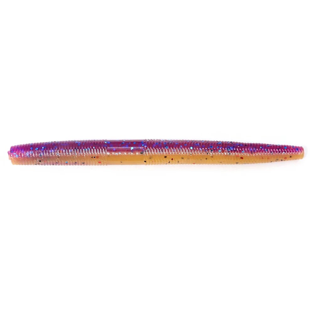 Пик 100 мм плавающий мягкий червь для рыбалки 5PCS-100mm-4.4g, PURPLE YELLOW