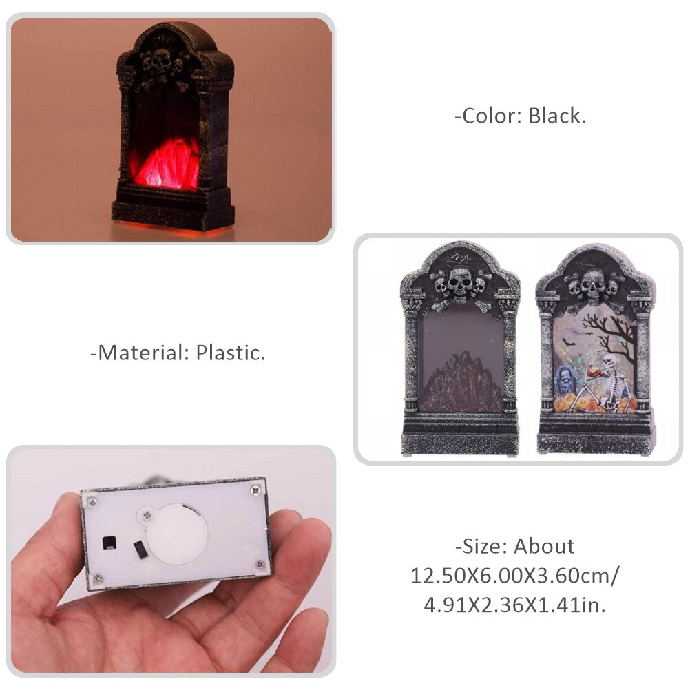 Набор из 2 пластиковых черных светильников-могильников для хэллоуинского украшения