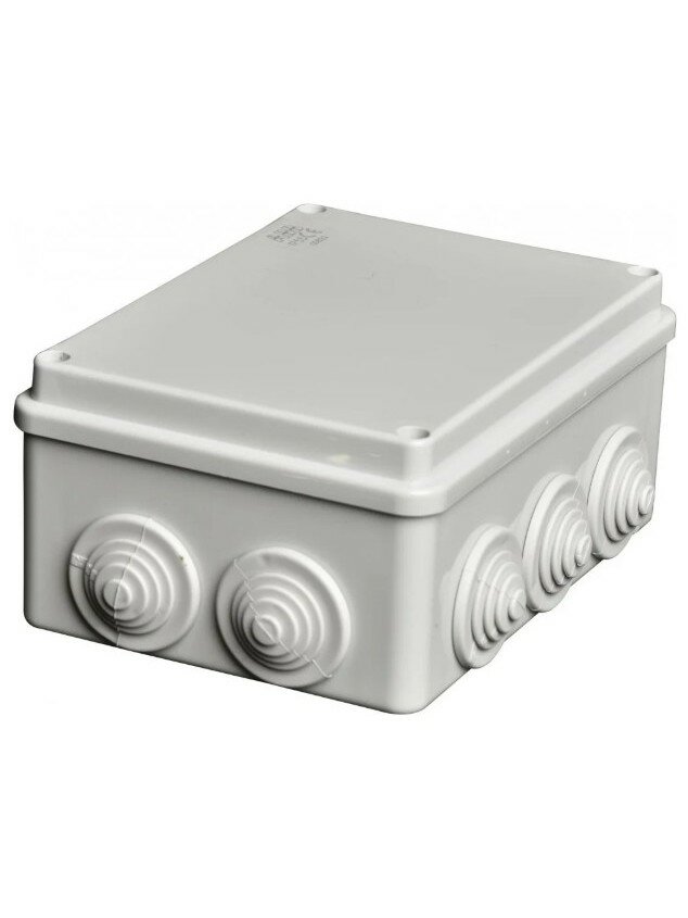 Коробка разв. о/у 150х110х70 IP55 с крышкой 10 гермовводов IP55 (Greenel)
