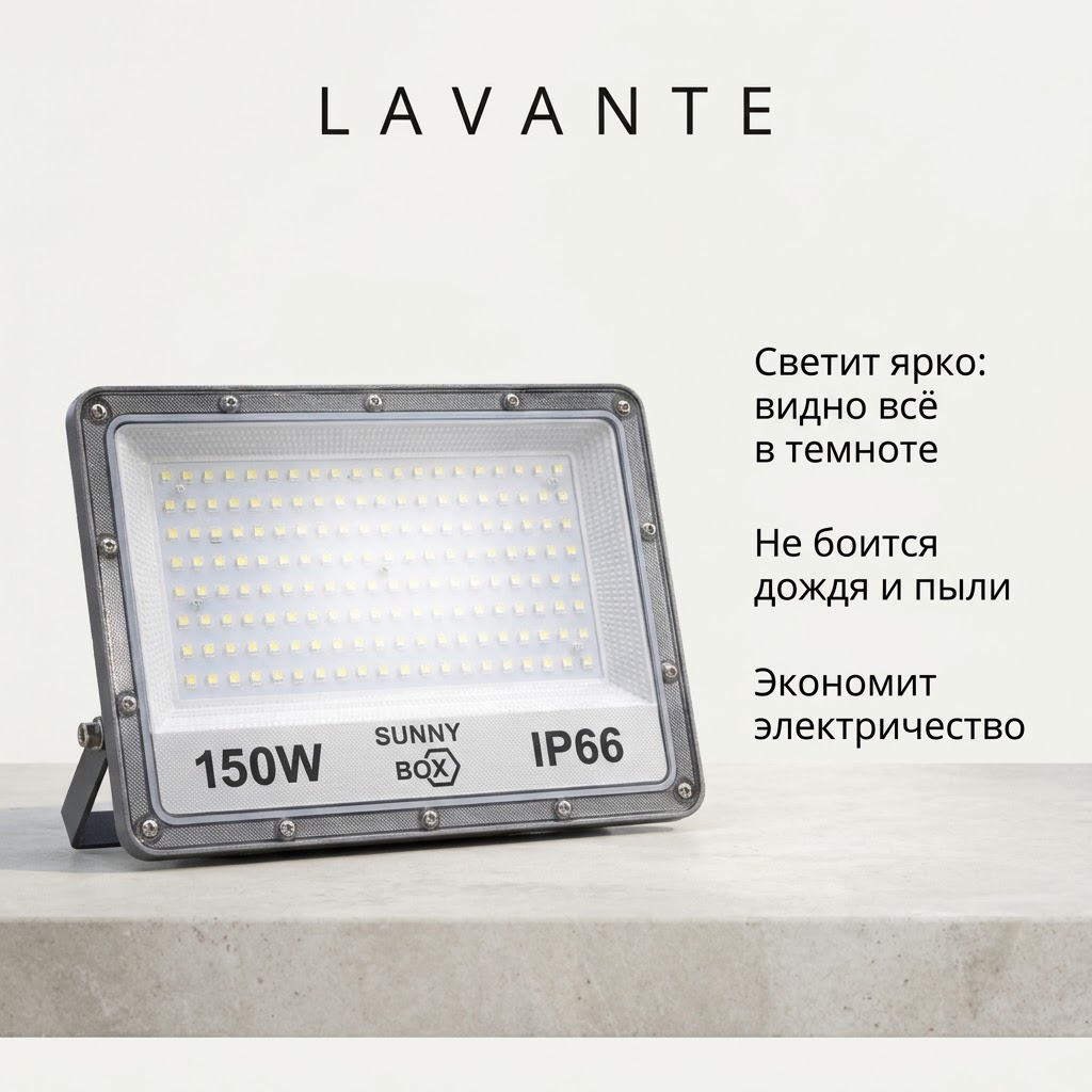 Прожектор SUNNY BOX Многодиод 150W 305*231*24мм