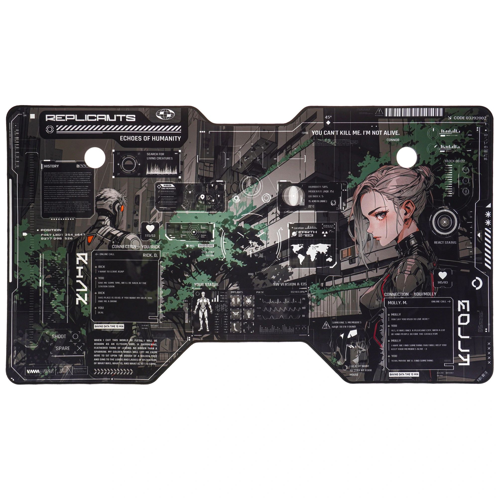 Коврик для мыши Vmmgame SPACE MAT REPLICANTS (STM-1RS) XXXL черный/рисунок, резина+ткань