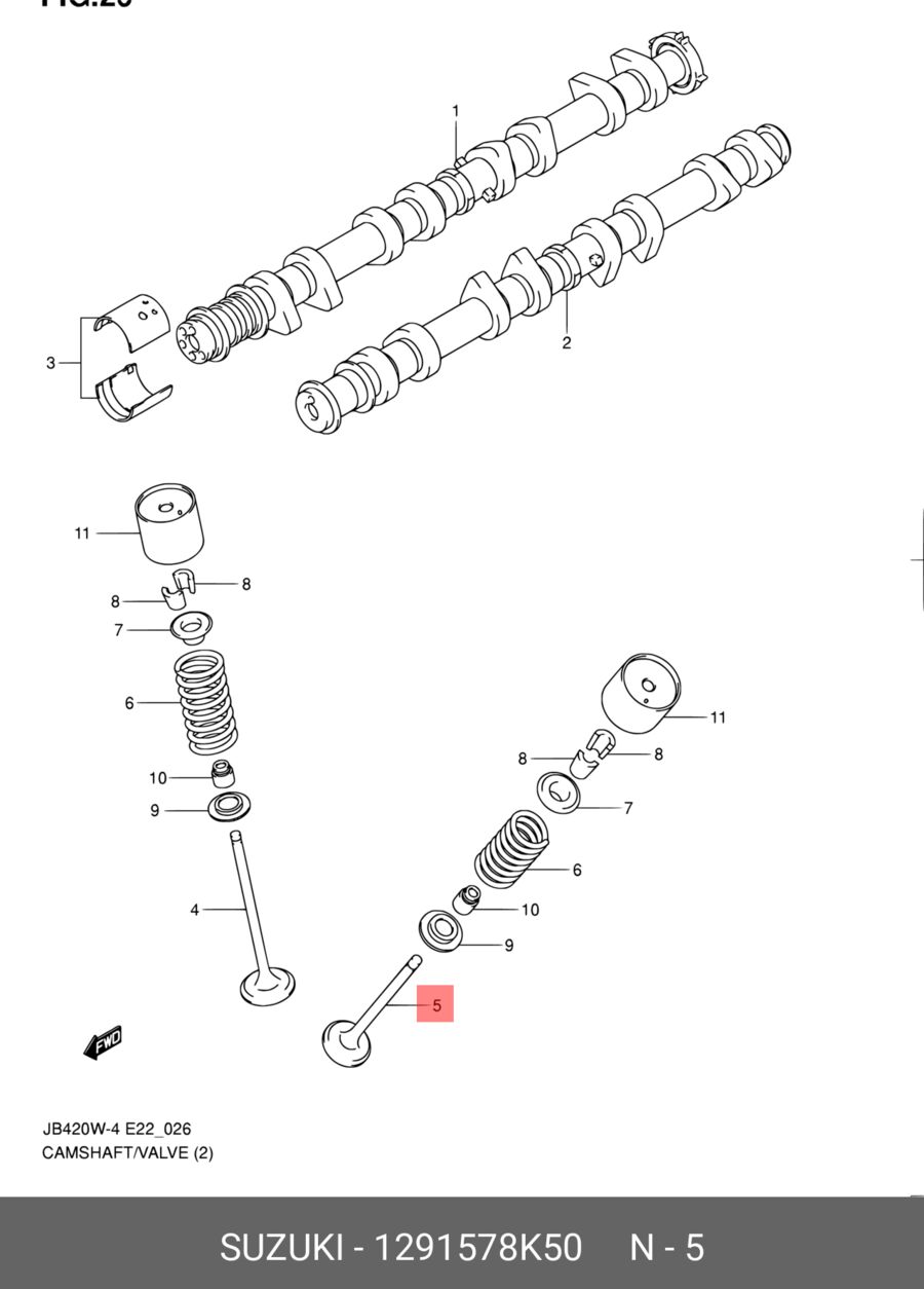 Клапан вып. suzuki grand vitara 2.4 05-15 (SUZUKI 1291578K50)