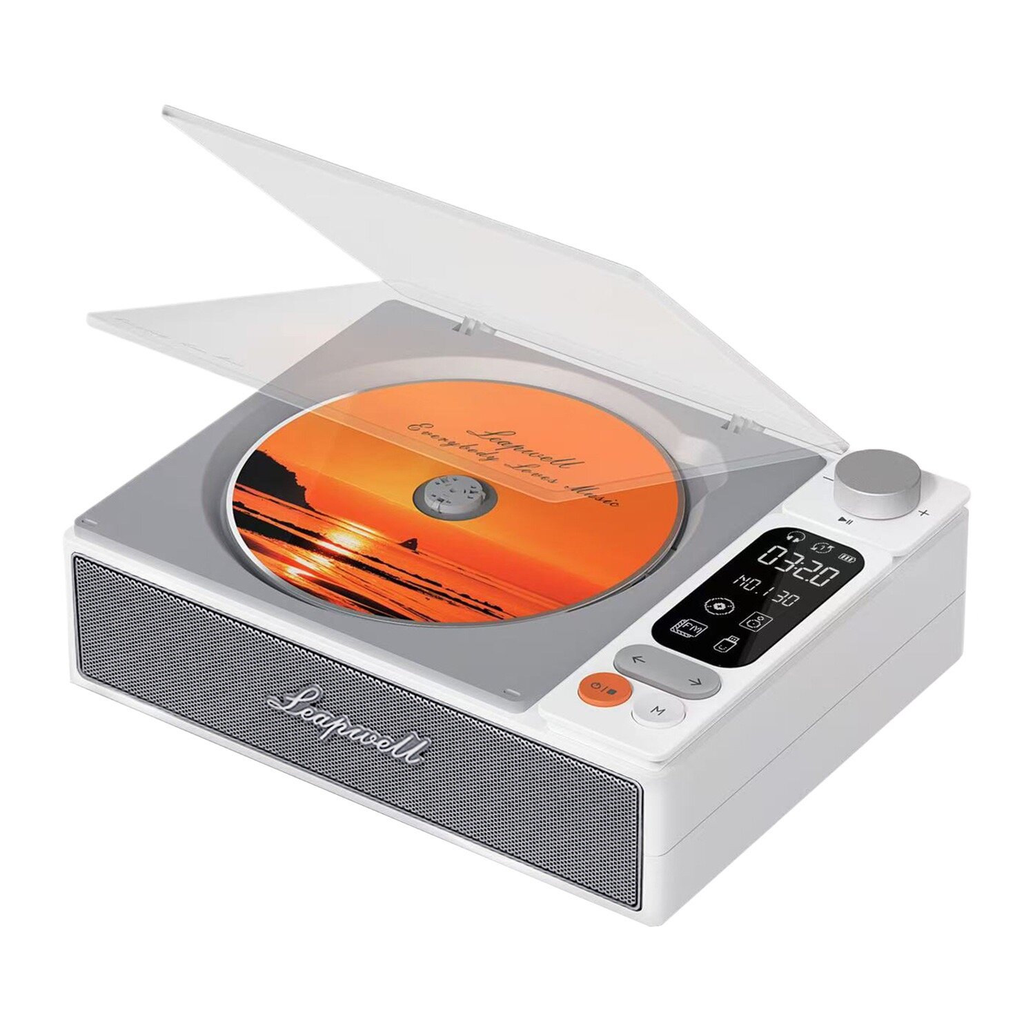 HiFi CD-плеер, двусторонний Bluetooth, FM-радио, пульт ДУ, поддержка MP3, Встроенная батарея емкостью 4000 мА·ч