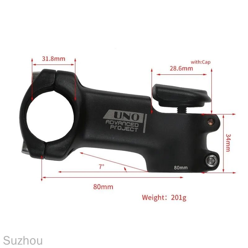 Вынос руля UNO Bike Stem 7 318 мм алюминиевый удлинитель для шоссейных рулей 1