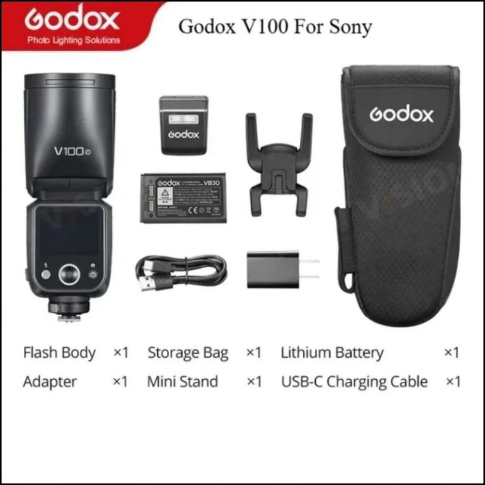Эксклюзивная головка V100 для Sony от Godox, круглая беспроводная вспышка Speedlite, совместимая с фотокамерами Canon Nikon Fuji Olympus