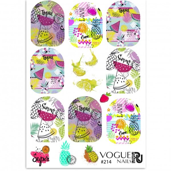 Слайдер-дизайн Vogue Nails №214, арт. СЛ214