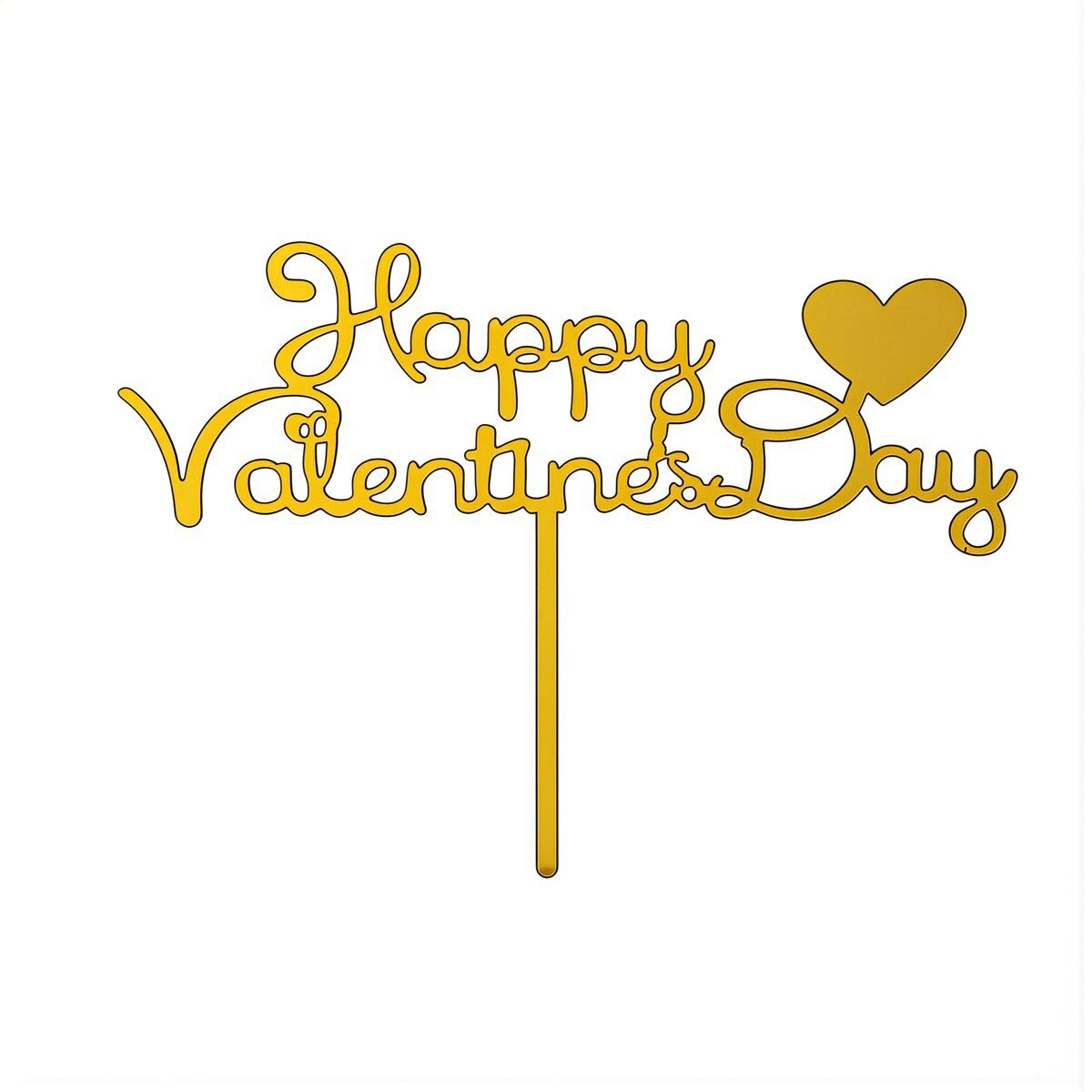 Акриловый топпер для торта Happy Valentine's Day золотистый декор для выпечки домашней вечеринки кафе кондитерской украшение десертов аксессуар для праздника