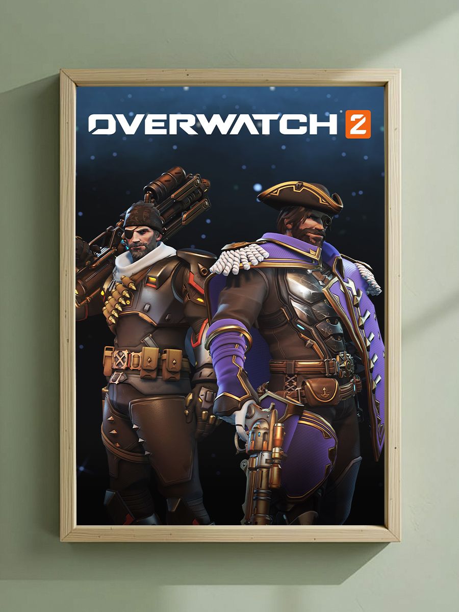 Постер, плакат на стену "Герои игры Overwatch 2" 42 см х 29,7 см (А3), Без Рамы