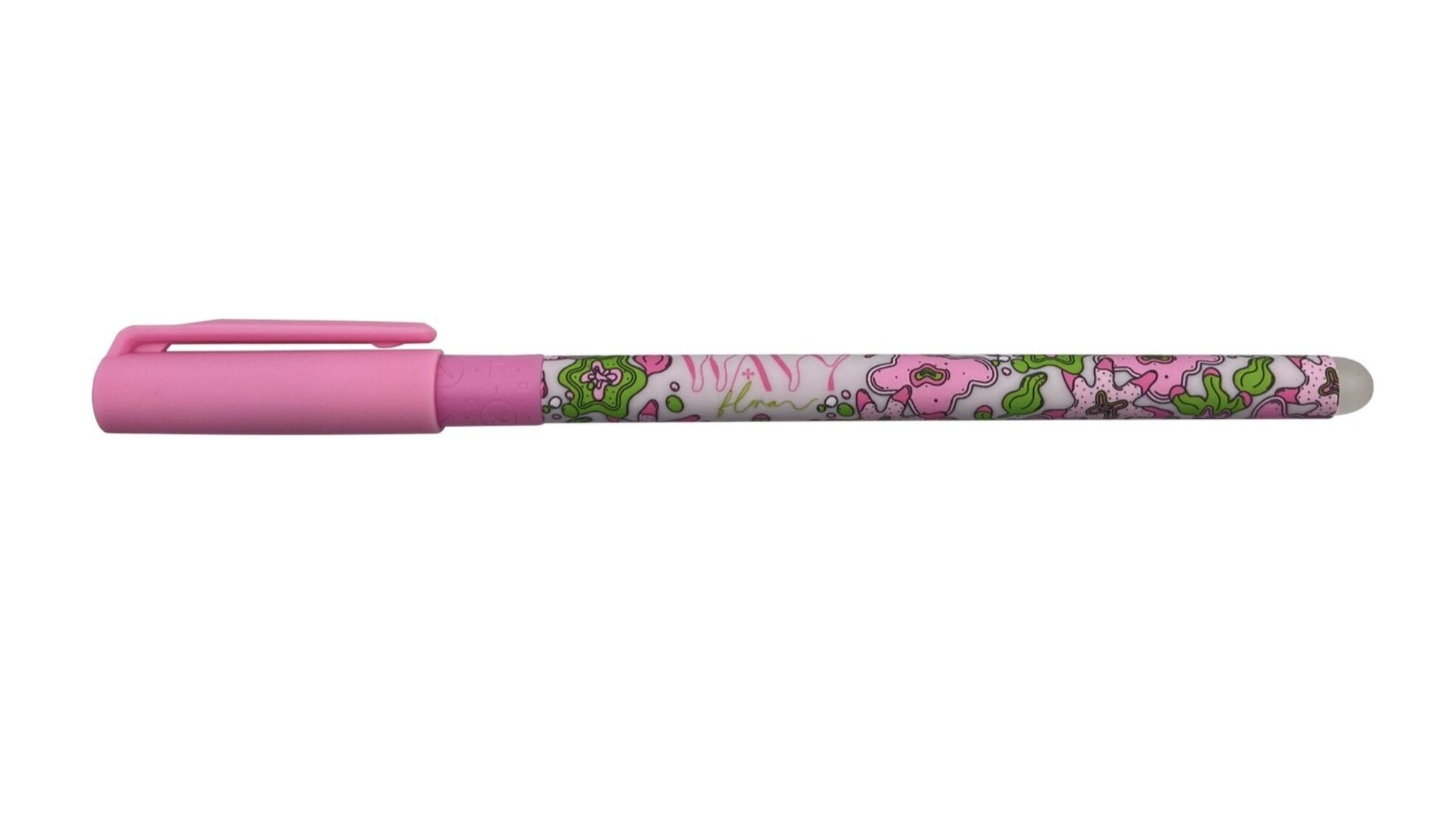 Ручка гелевая стираемая LOREX WAVY FLORAL Slim Soft Grip 0,5 мм синяя, покрытие ultra-soft touch, грип 1 шт