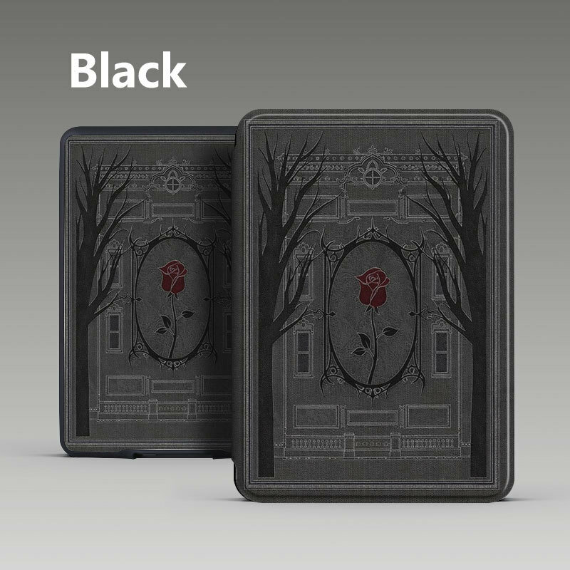 Черная двусторонняя узорная несъемная чехол для Kobo Libra Color 7 дюймов (N428)