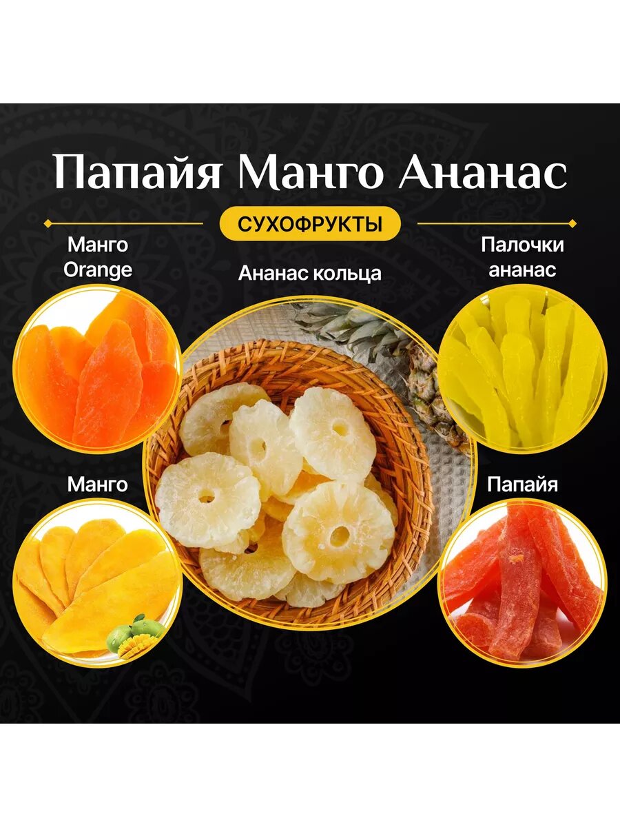 Цукаты 2,5 кг. Манго, папайя, ананас-Подарочный набор.