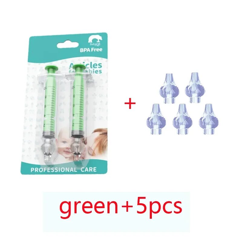 Детский назальный шприц vvocci 10 мл Зеленый, C15-2green 5 heads