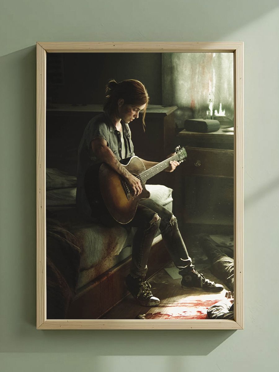 Постер, плакат на стену "Элли с гитарой в комнате - The Last of Us" 42 см х 29,7 см (А3), Без Рамы