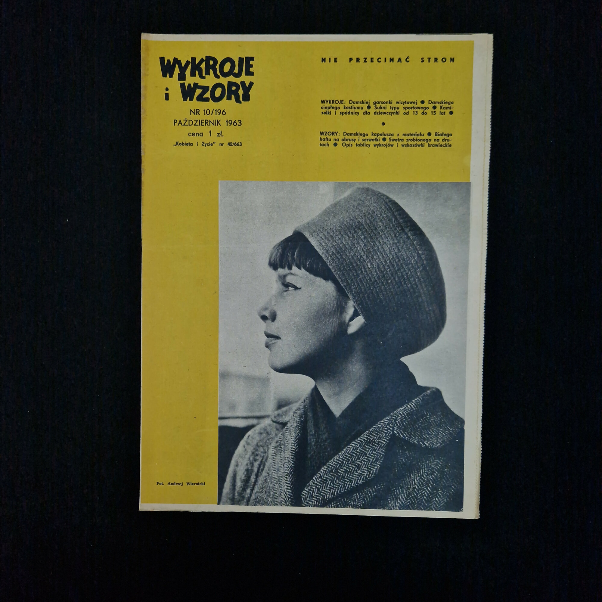 Журнал винтажный, СССР. Польское приложение с выкройками и узорами Wykroje i Wzory 1963