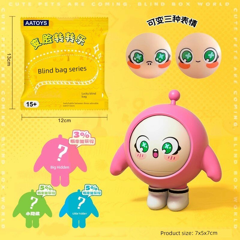Игрушка, меняющая лицо, вращающаяся забавная игрушка для снятия стресса, модная детская фигурка в слепой коробке,
