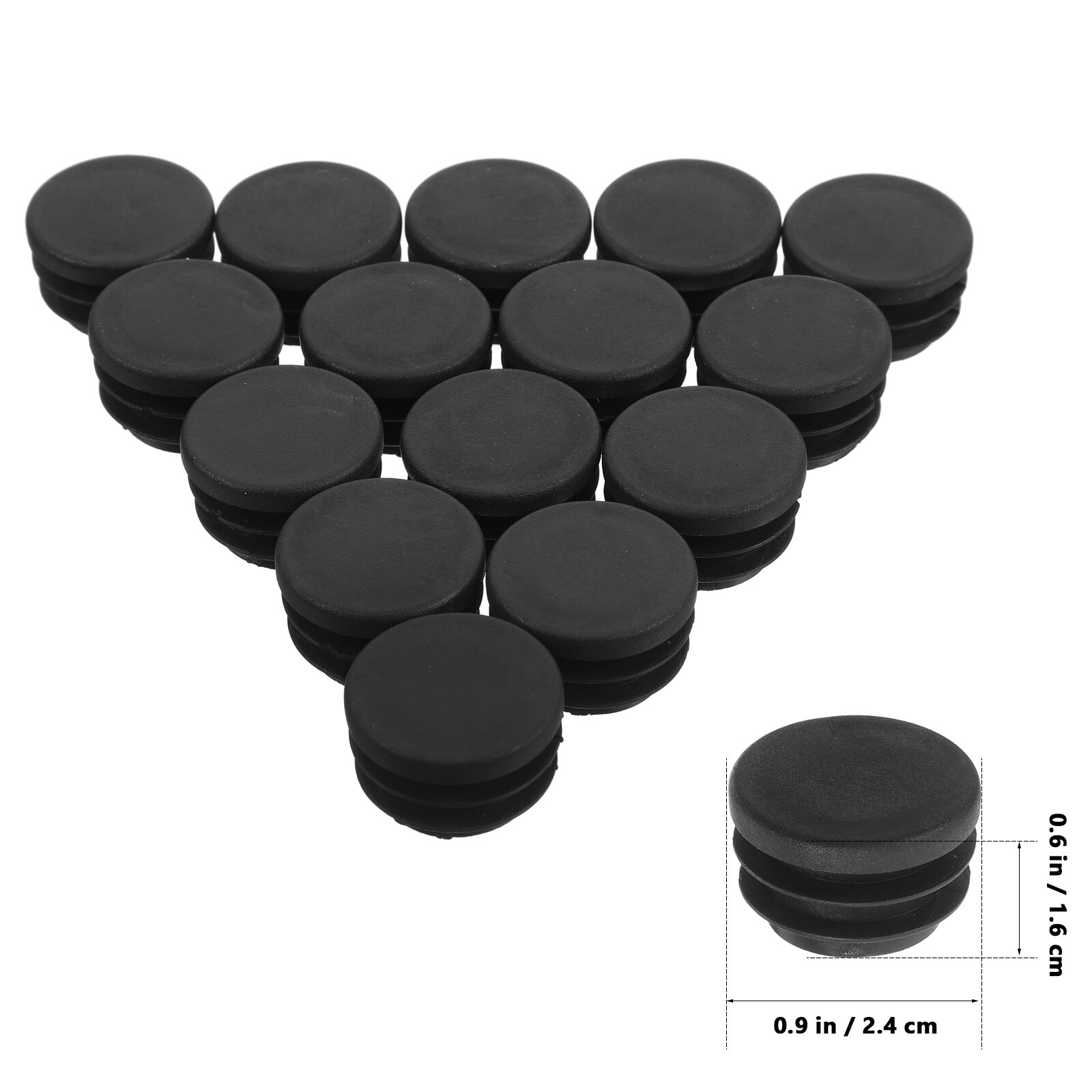 30 Штук Чёрные Пластиковые Заглушки Для Труб 圆 Tubing Inserts 2.40X2.40X1.60Cm