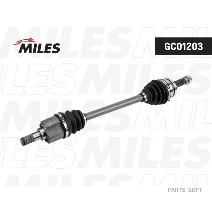 Привод в сборе HYUNDAI SOLARIS II (17-)/KIA RIO (17-) 1.4i 6MT (перед. лев.) от официального дистрибьютора, MILES, артикул GC01203