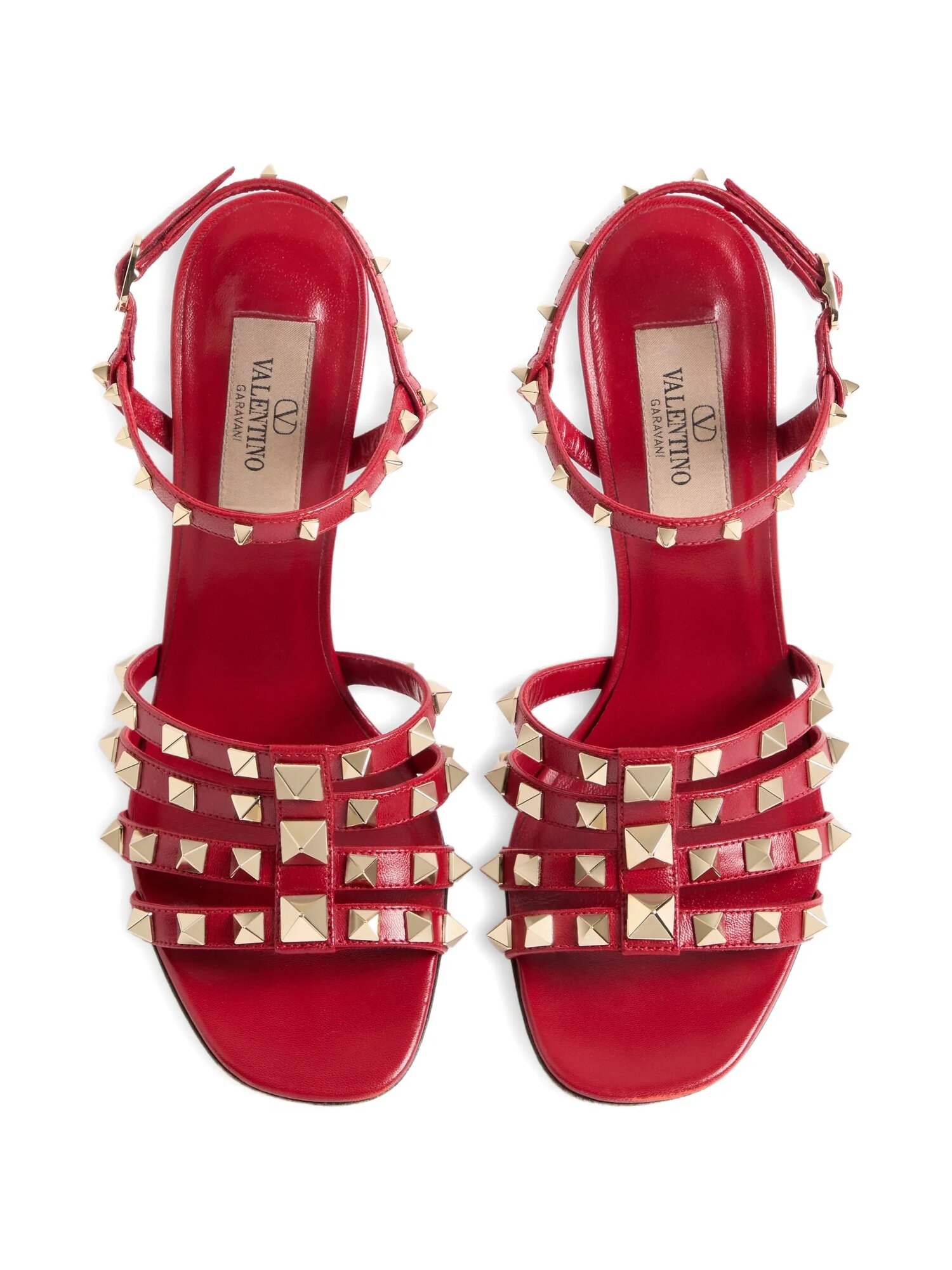 Босоножки Valentino Rockstud 100, размер 35, красный — фото 1