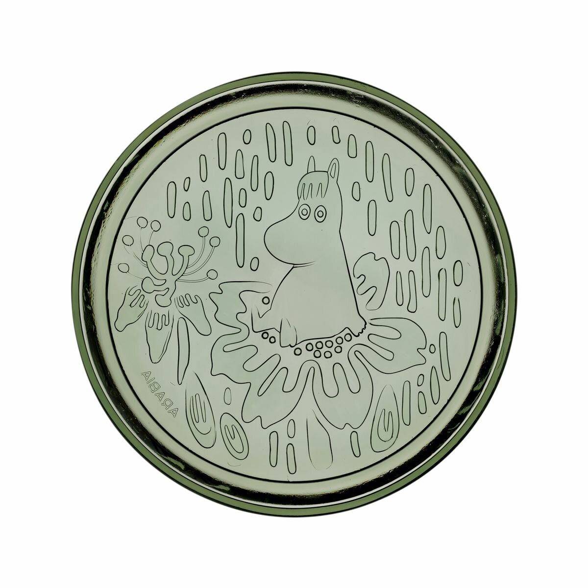 Тарелка Arabia Finland Moomin "Мистический лес" , стекло,15 см, зеленая.
