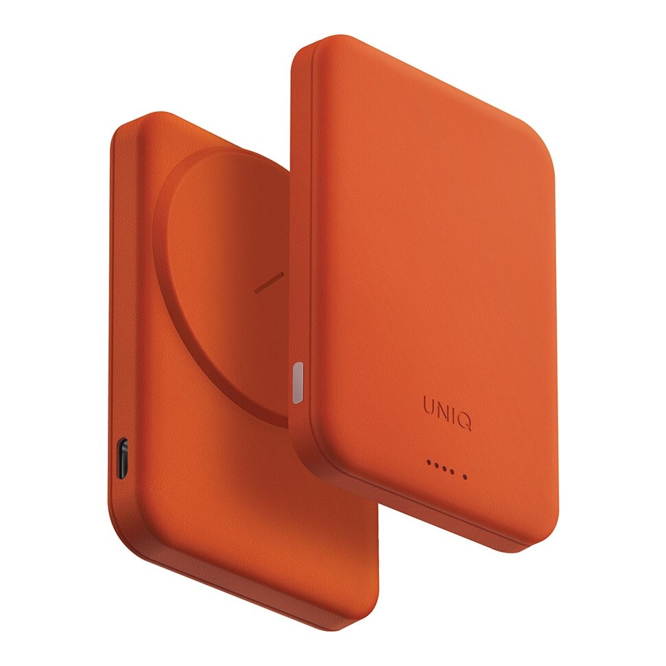 Uniq внешний аккумулятор Lyden Lexa 5000W Magnetic wireless 15W USB-C PD 20W Flame Orange