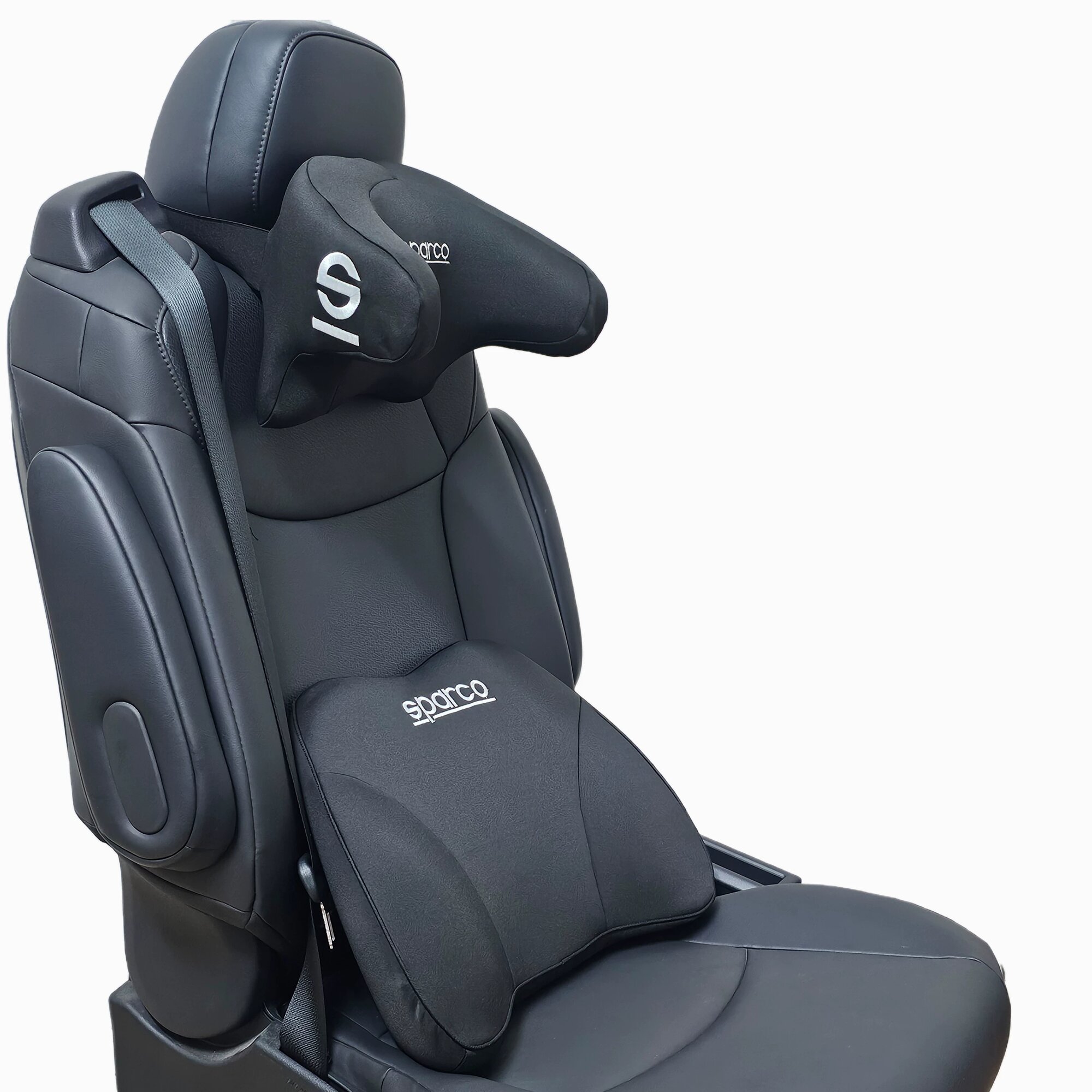 Sparco комплект подушки для головы и поясницы для автомобильных сидений, черная, 1 комплект, полный набор