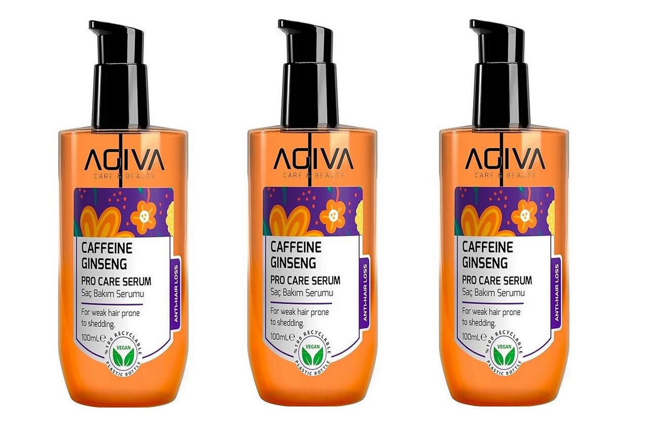 Сыворотка AGİVA для волос, склонных к выпадению, Caffeine Ginseng Pro Care, 100 мл - 3 штуки
