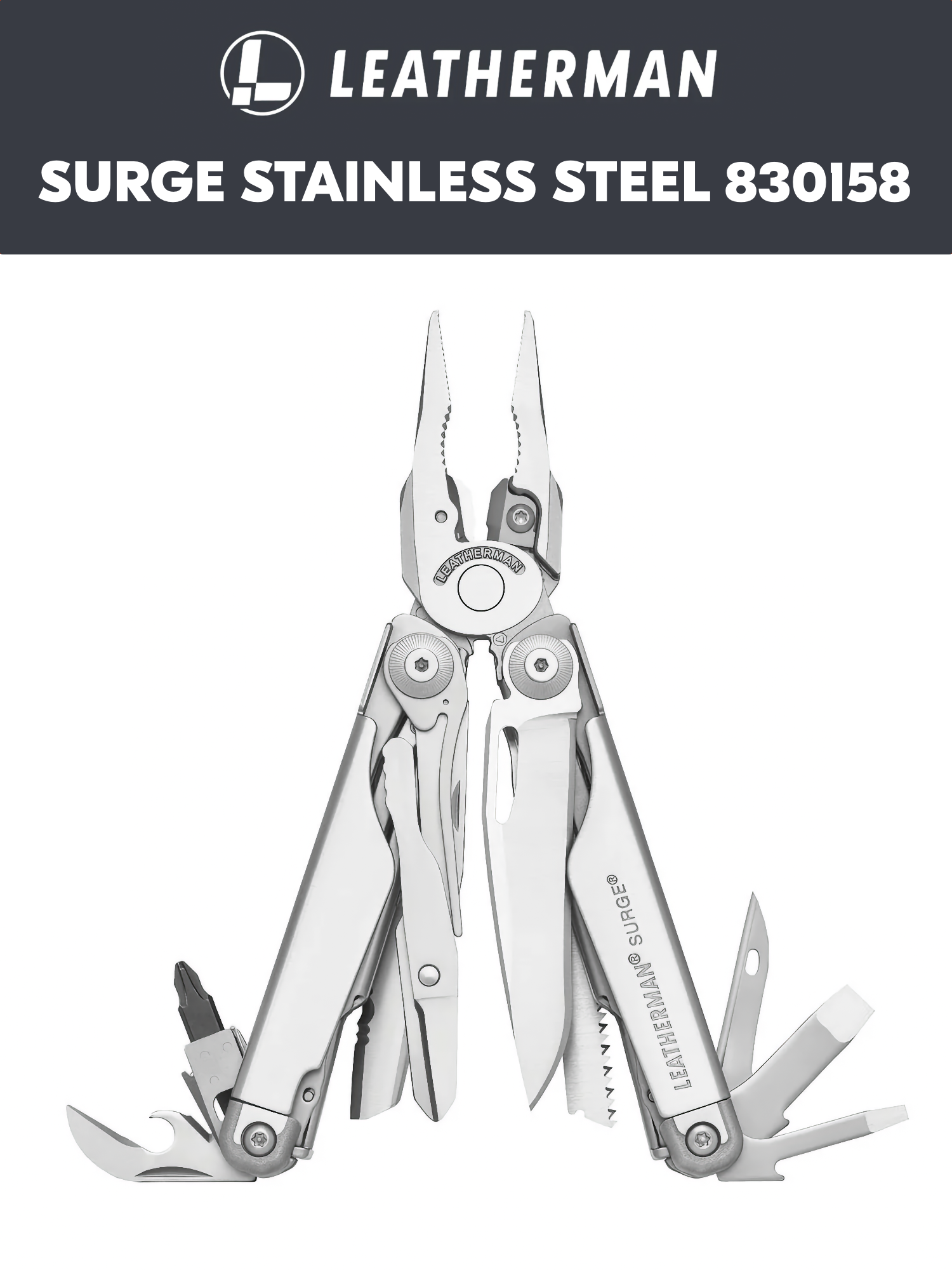 Мультитул Leatherman Surge 21 в 1 — (830158) (Silver | Серебристый) (без чехла)