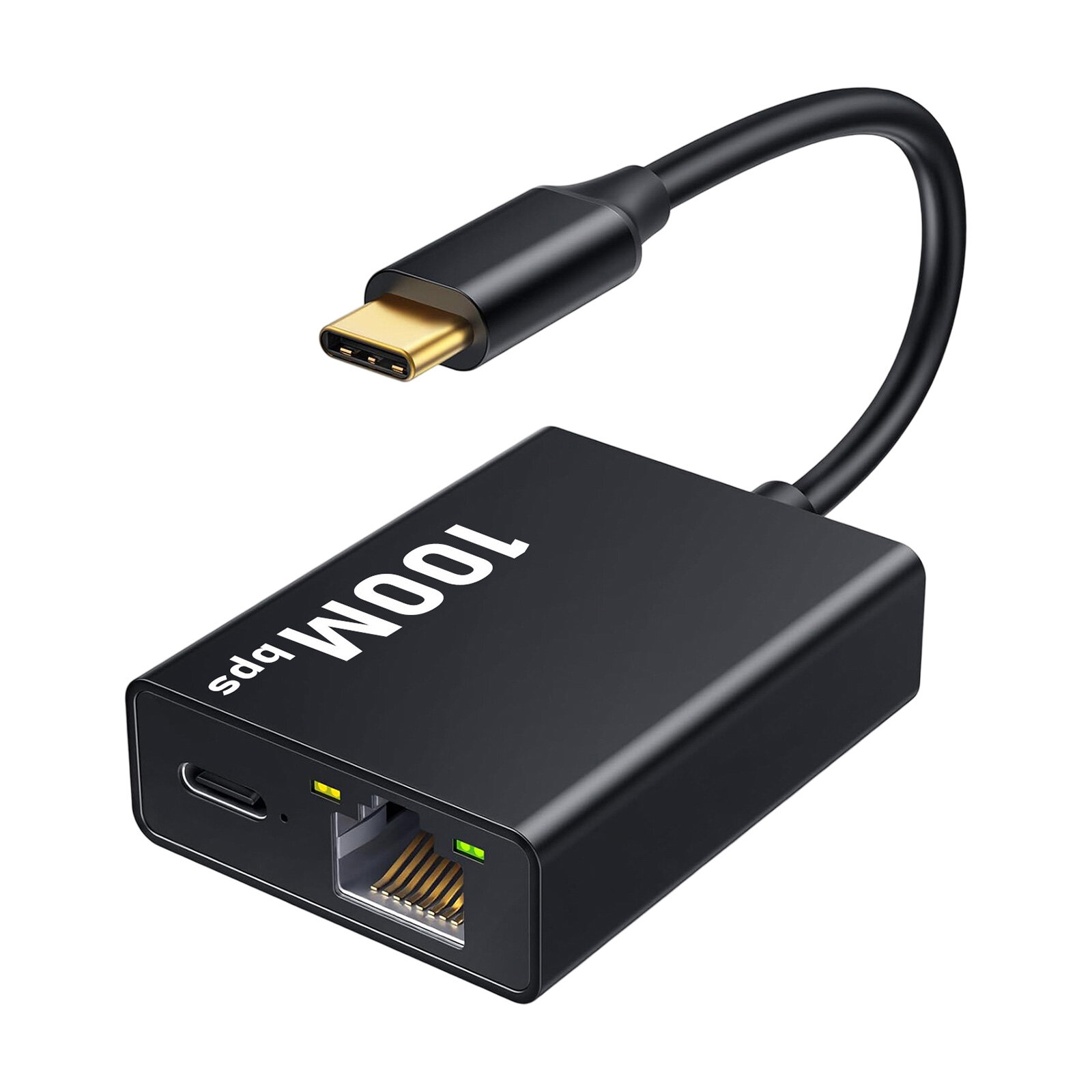 USB-C к RJ45 Ethernet адаптер с портом быстрой зарядки для