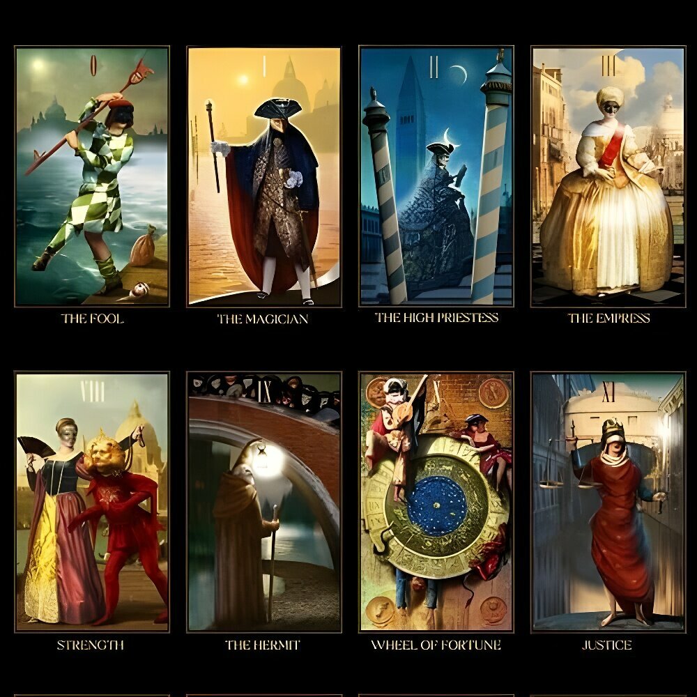 Карты Таро "Venetian Tarot" Tarotmania, 78 карт, гадание, английский язык