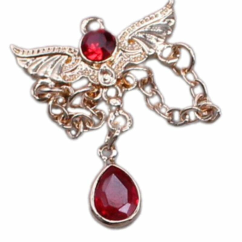Подвеска-крыло из сплава с бриллиантами, аксессуары для подвесок-KC gold bottom red diamond wings
