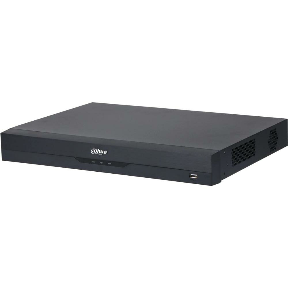 Видеорегистратор IP Dahua DHI-NVR5216-EI2, 16-канальный 4K, H.265+ и ИИ. Входящий поток до 448 Мбит/с; разрешение записи до 32 Мп; 2 SATA III до 20 ТБ