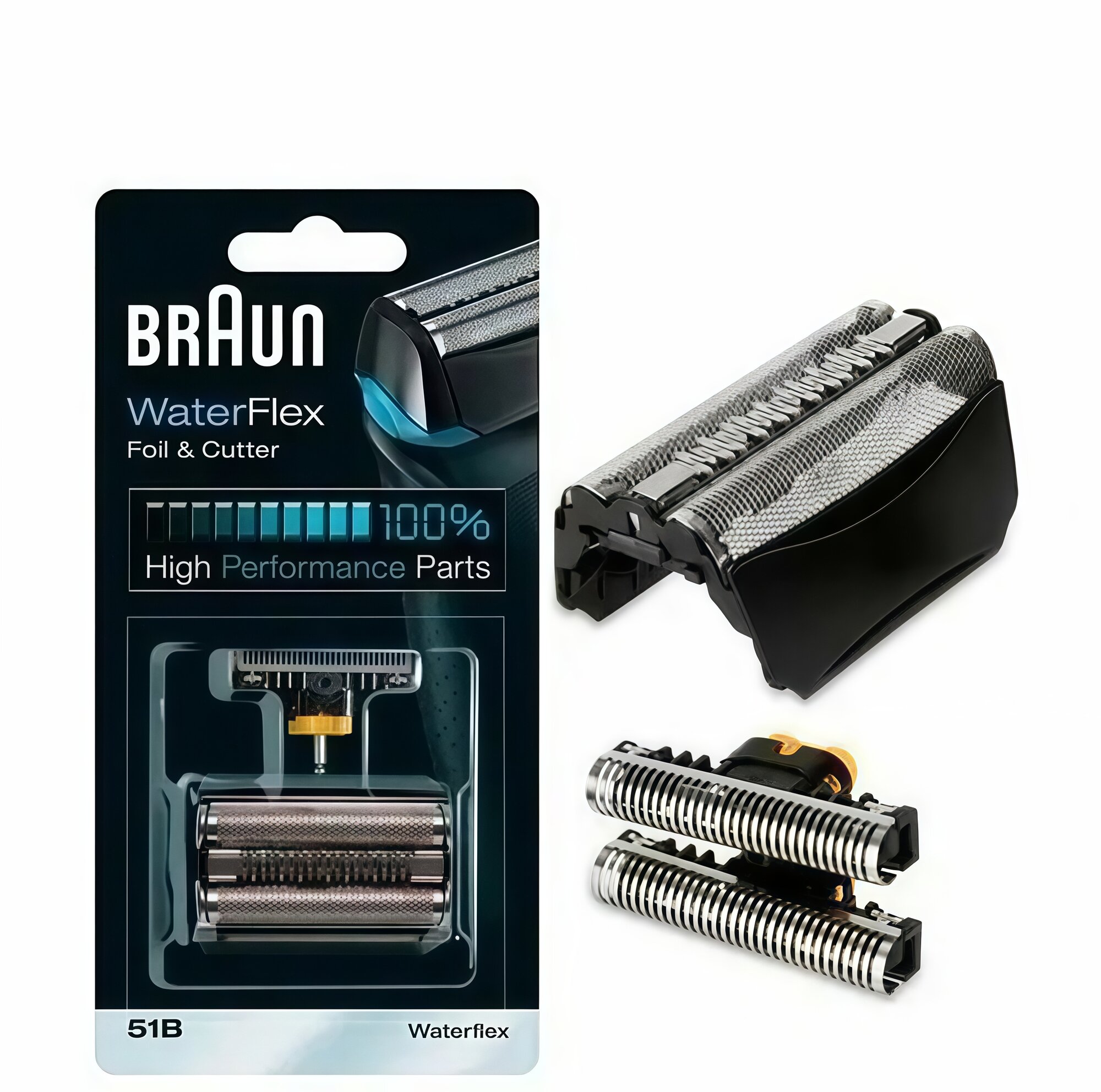 Сменная бреющая сетка и режущий блок Braun 51B (черный) — совместимы с электробритвами Braun Series 5