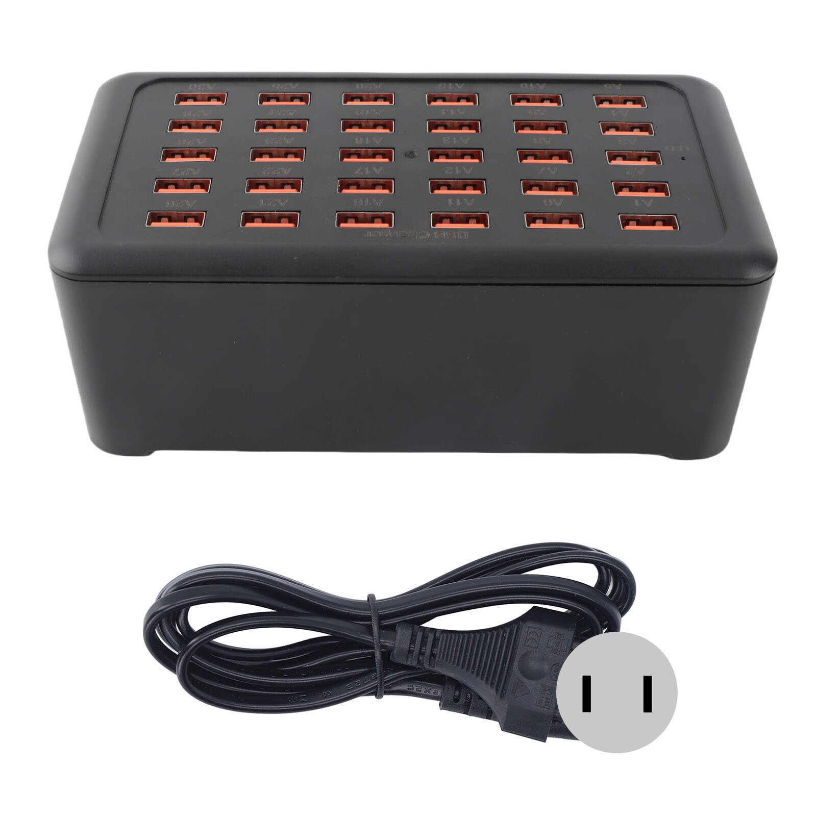 USB-концентратор, зарядное устройство, 30 портов, высокоскоростная быстрая зарядка, USB-концентратор для зарядки телефона, наушников, светильник переменного тока, 100 240 В переменного тока, вилка стандарта США