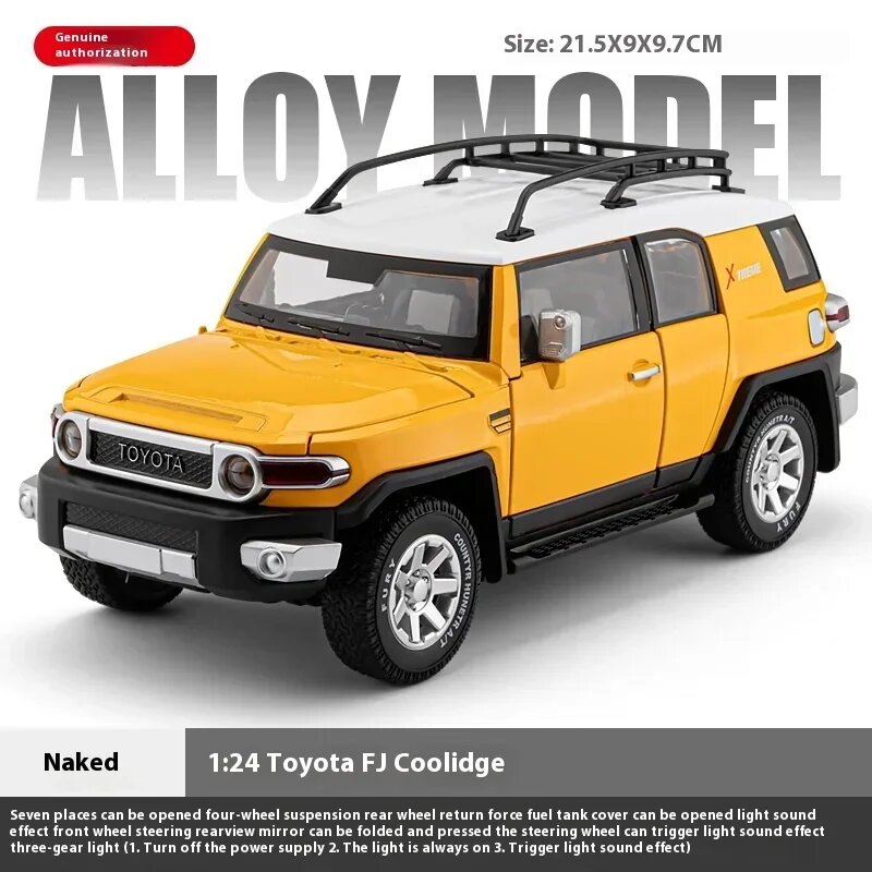 Масштабная модель автомобиля Maisto FJ Cruiser 1:24 из металла Желтый, yellow