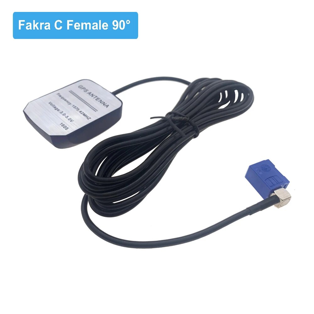 1 шт. автомобильная GPS-антенна Fakra C (гнездо) с прямым/углевым разъемом, кабель 2M, Fakra C F90