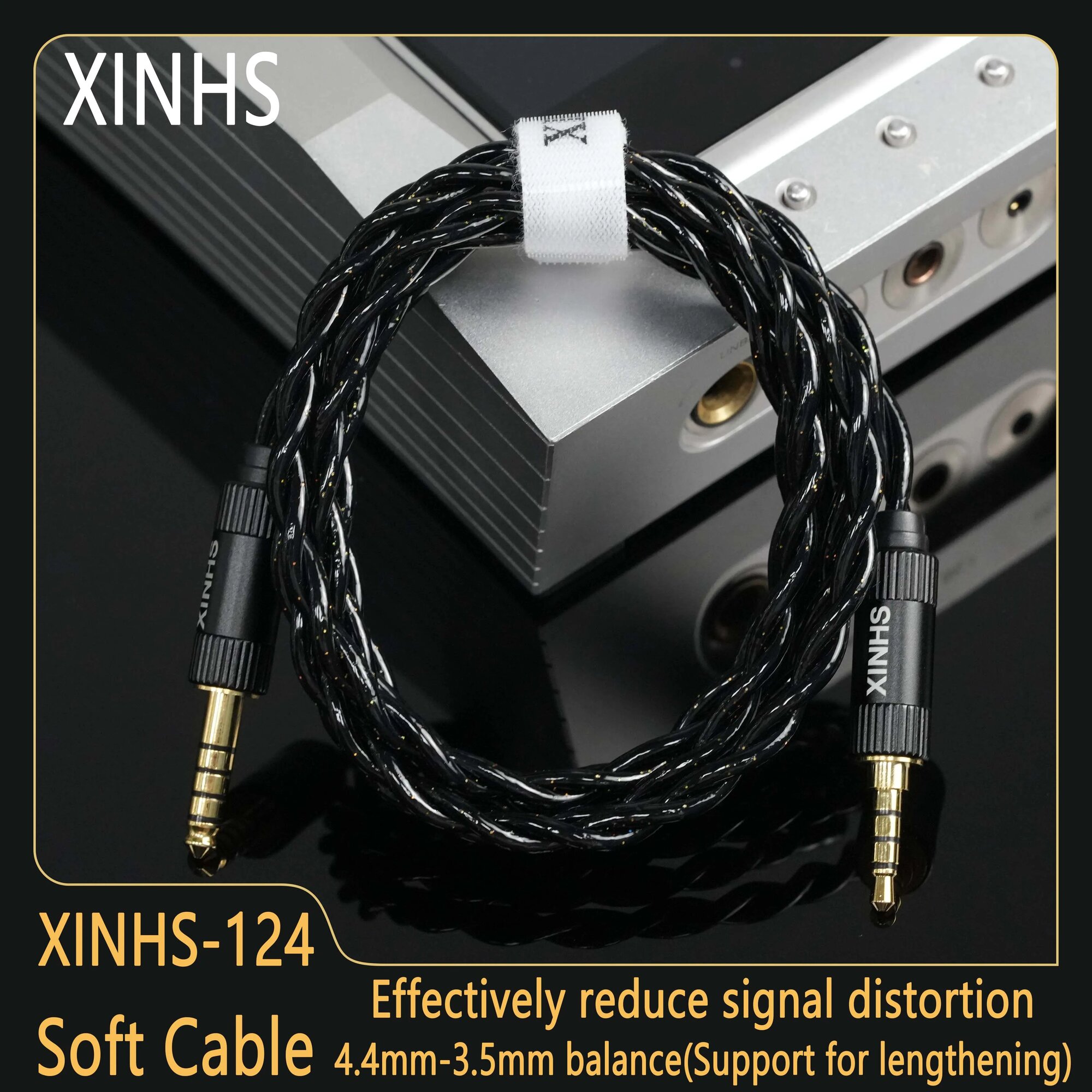 XINHS 1.5m 4.4P-3.5P аудиокабель черный