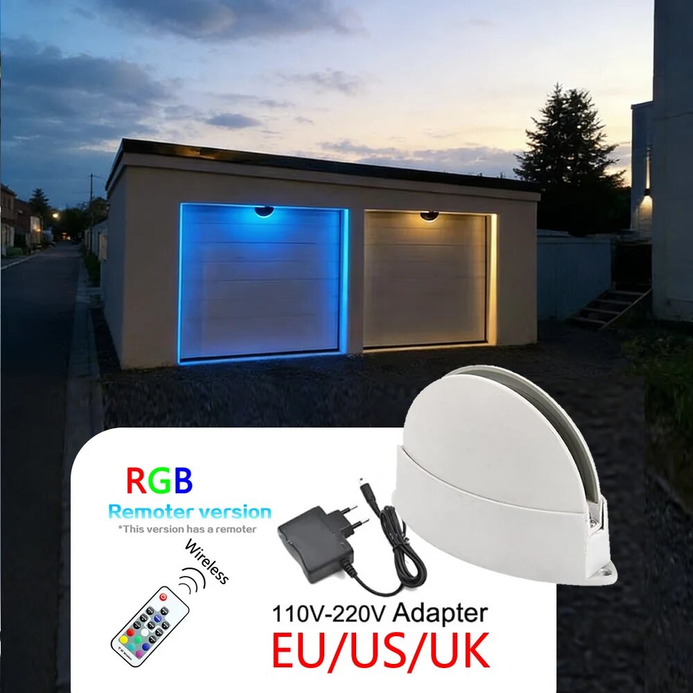 Светодиодная подсветка для гаражных ворот RGB remote, 12Вт, белый