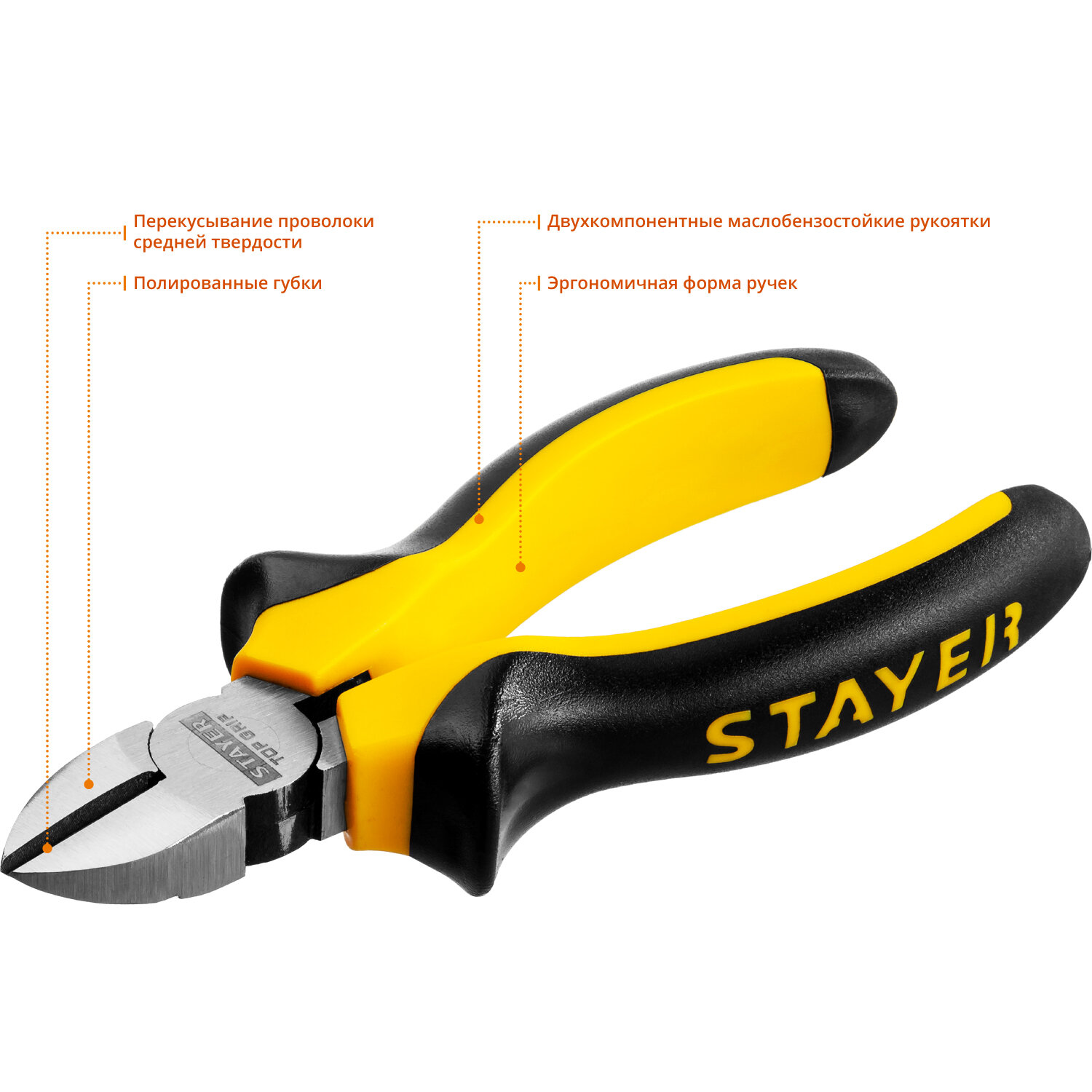 STAYER 140 мм, Бокорезы (2205-5-14)