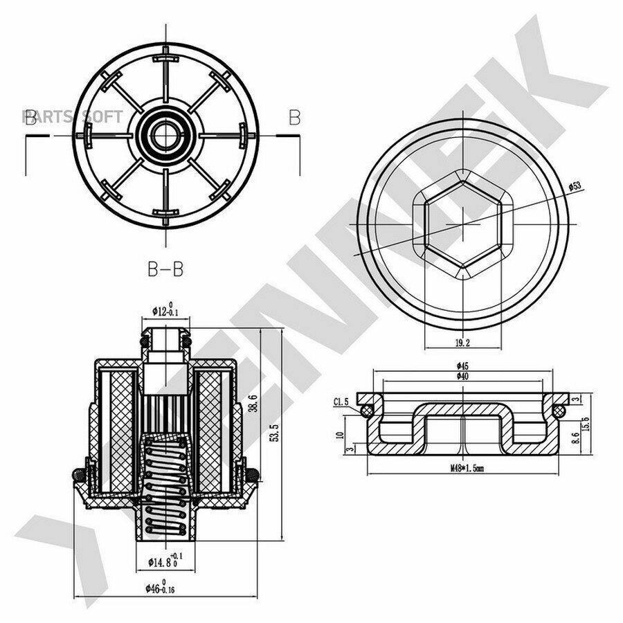 Фильтр муфты HALDEX VW T5 03-15 от официального дистрибьютора, ZENNEK, артикул DFH0001