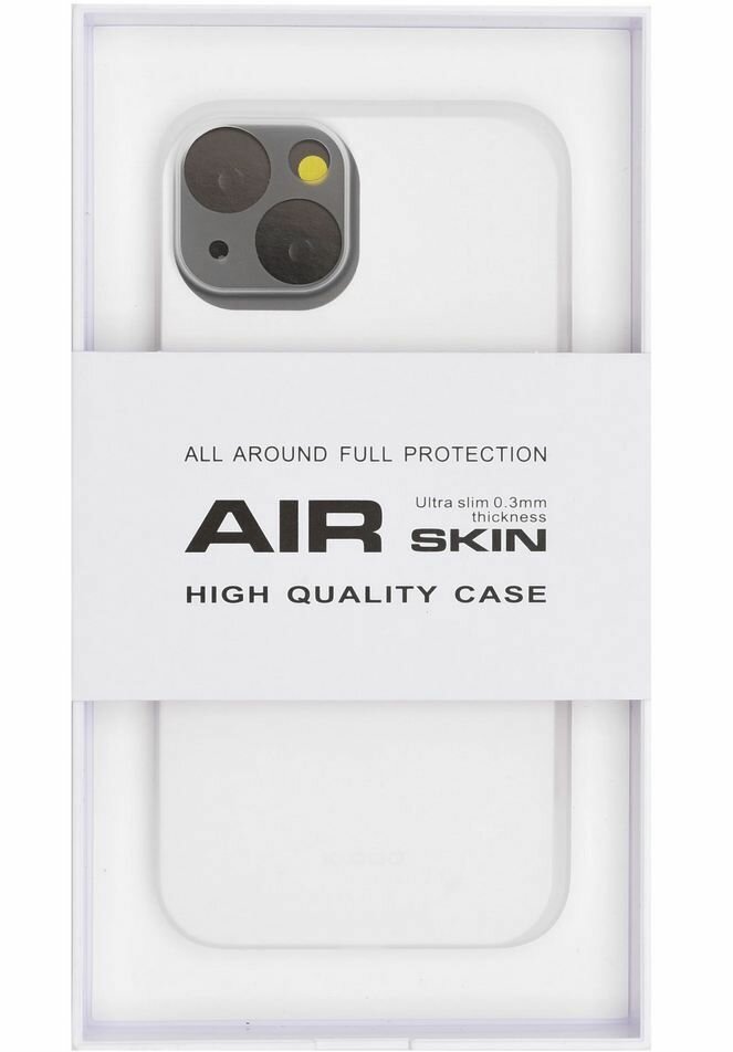 Чехол на iPhone 14, Air Skin ультратонкий пластик, белый прозрачный