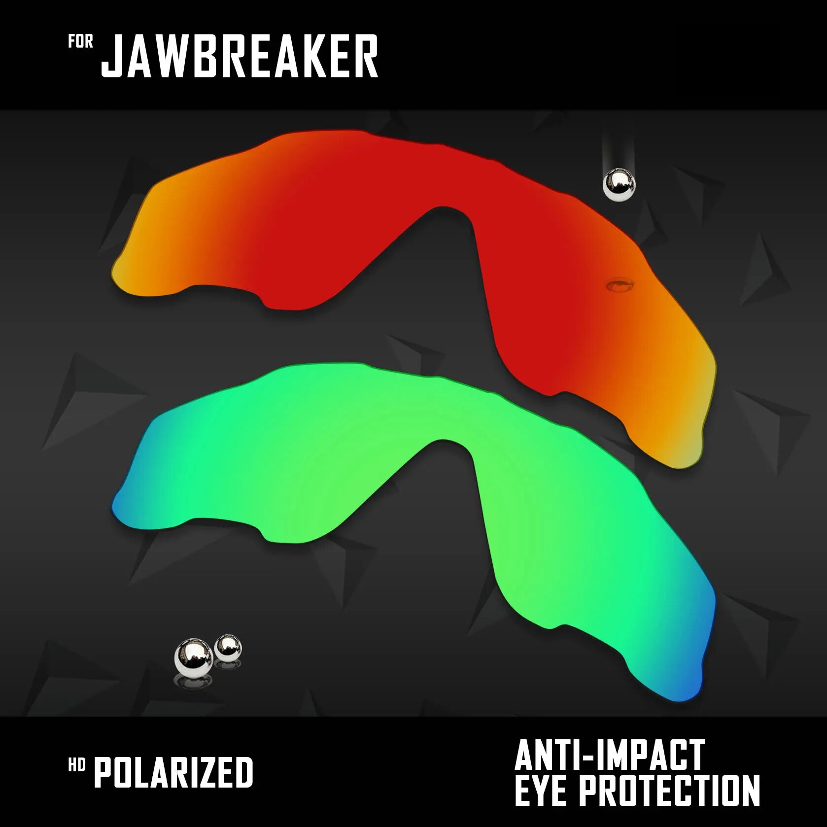 Линзы OOWLIT для Oakley Jawbreaker Red-Green