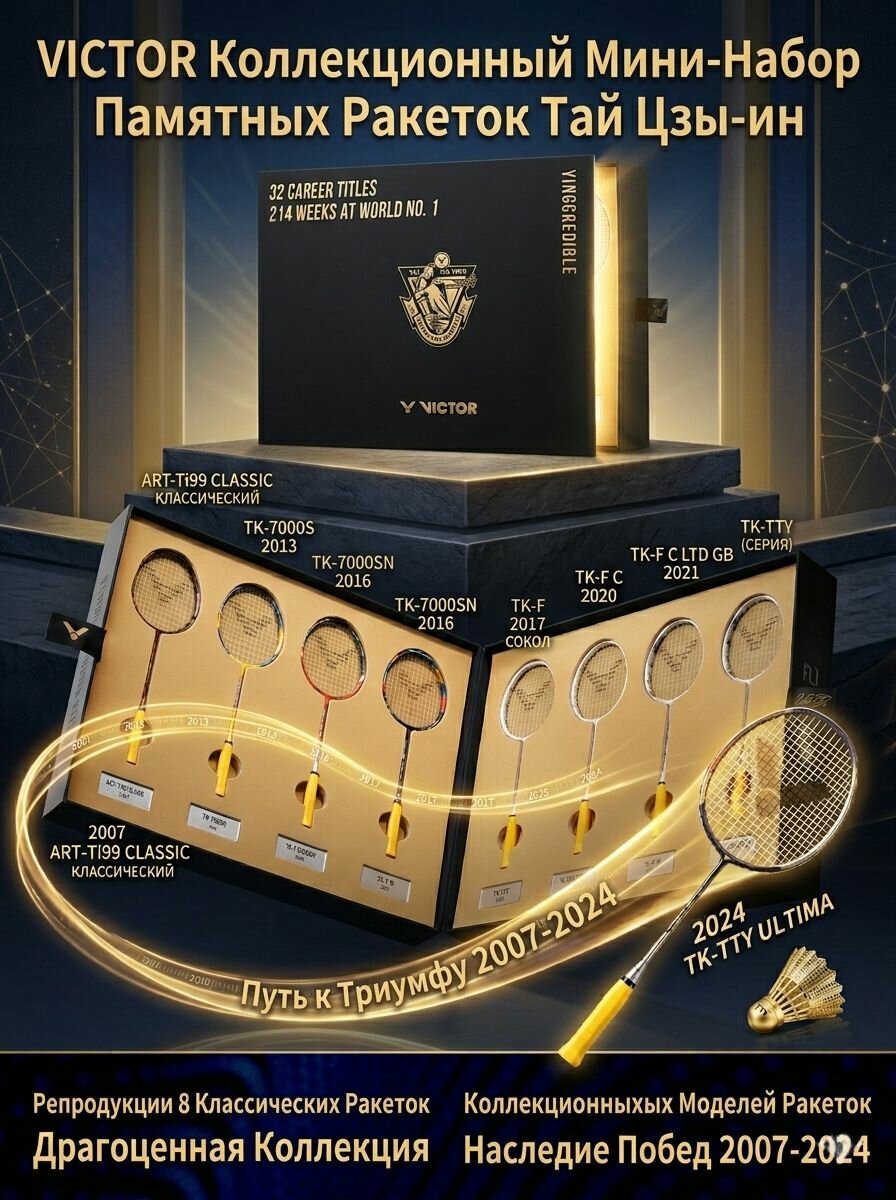 Коллекционные мини ракетки VICTOR Тай Цзы Ин C-P00TTY2503 лимитированная серия